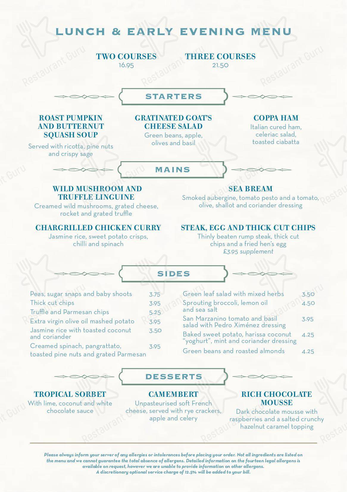 The Ivy Norwich Brasserie, Restaurant, Main Menu - Norwich, England ...