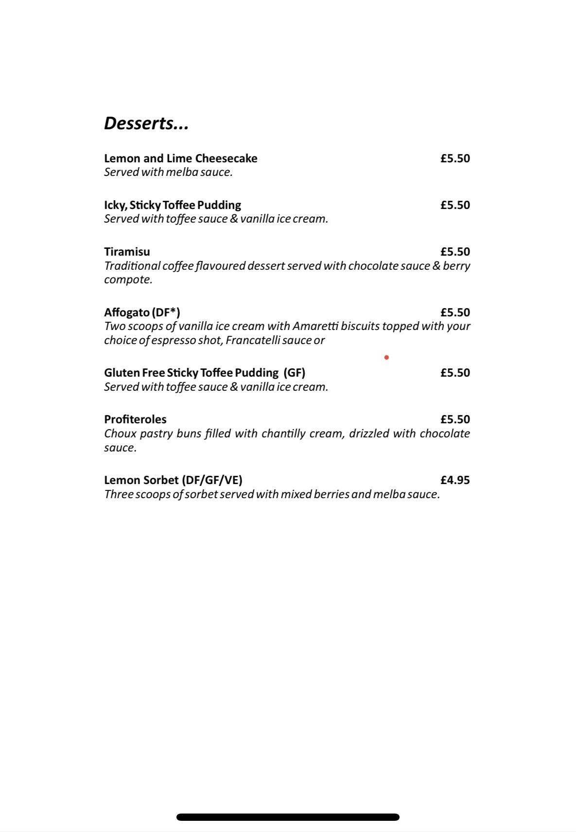 Zamani's Restaurant, Restaurant, Main Menu - Ashby de la Zouch, England ...