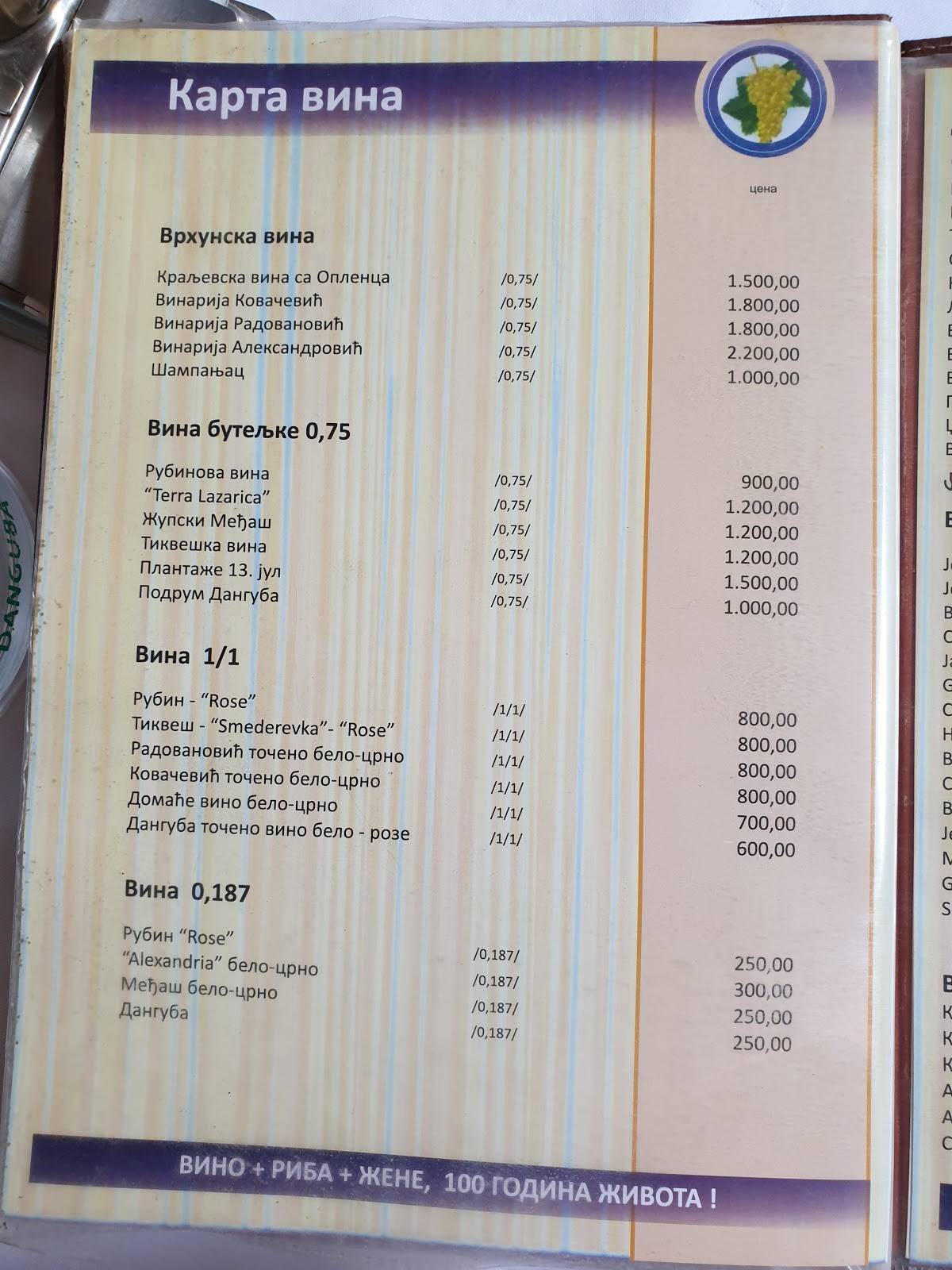 Restoran ČAČANIN, Restaurant, Main Menu - Belgrade, Serbia - Tabler