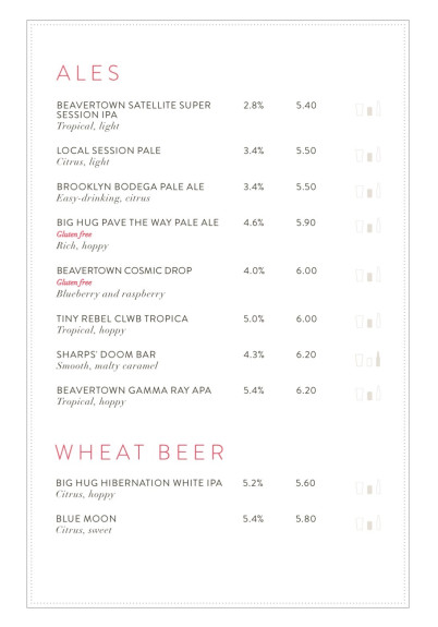 Flight Club Bloomsbury, New Oxford St, Menu - London - Tabler