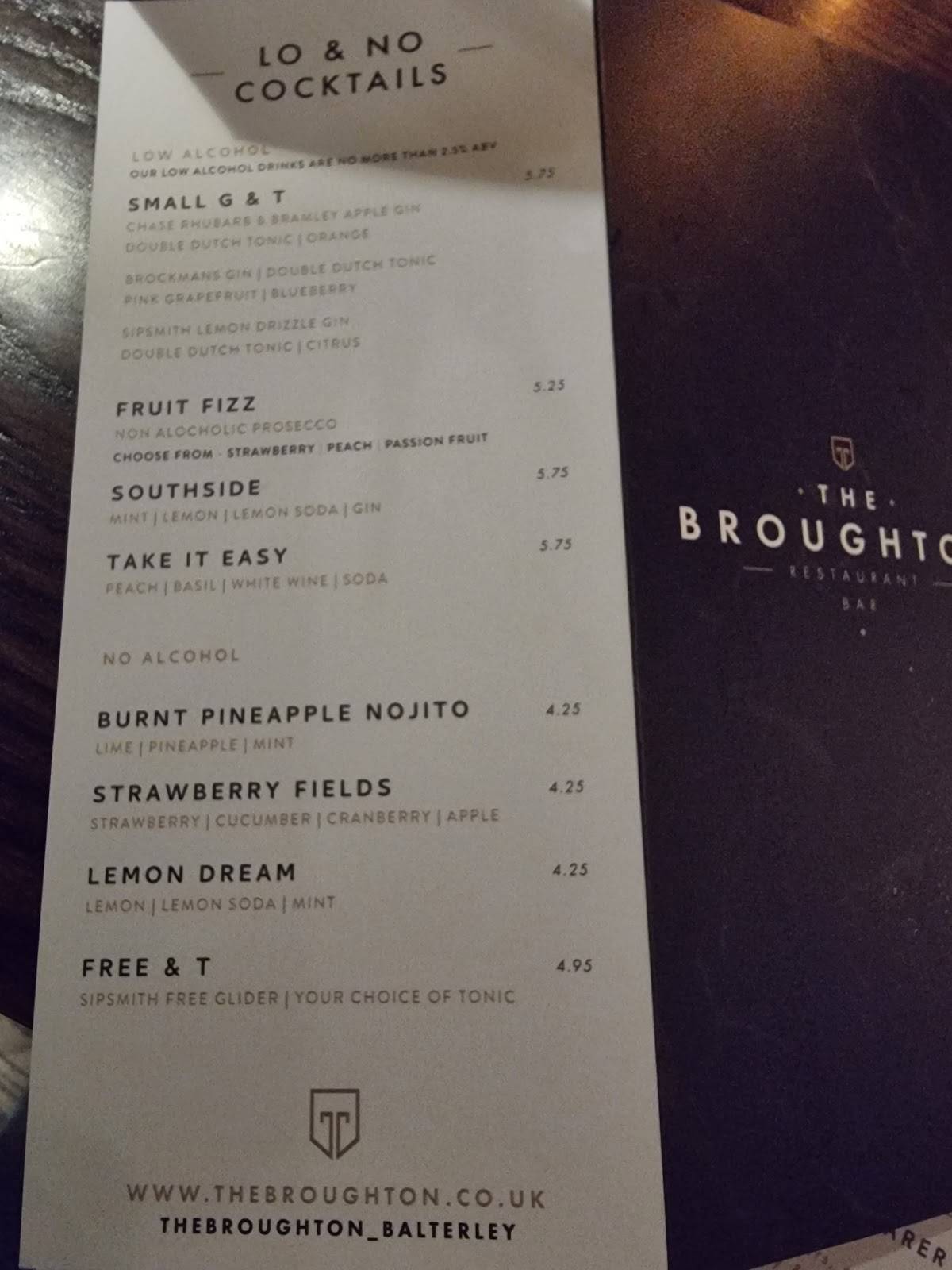The Broughton, Restaurant, Main Menu - Balterley, England, United ...