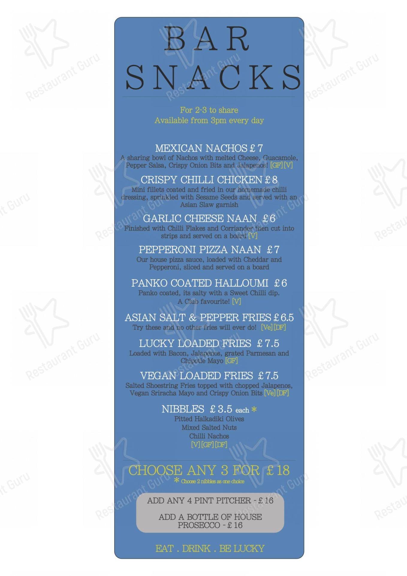 The Good Luck Club, Club, Main Menu - Leeds, England, United Kingdom ...