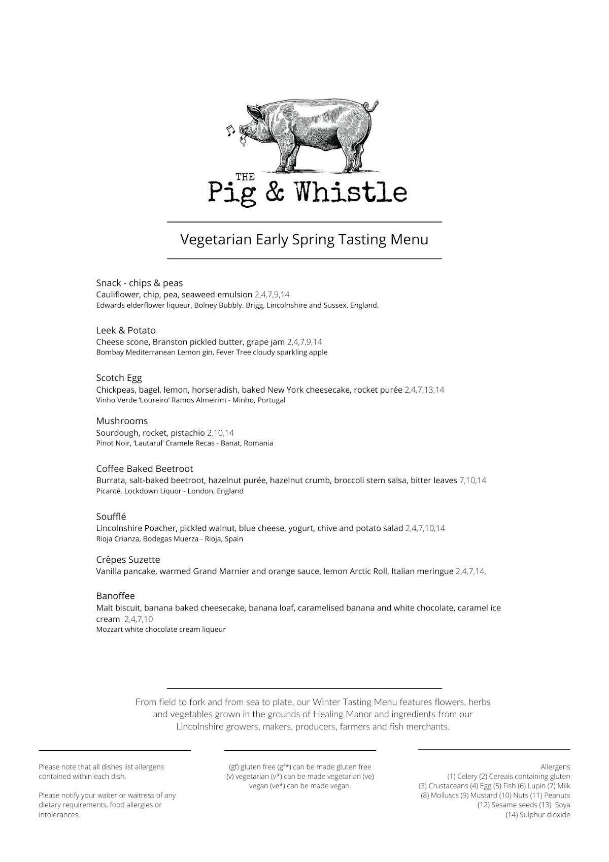The Pig And Whistle, Restaurant, Main Menu - Healing, England, United ...