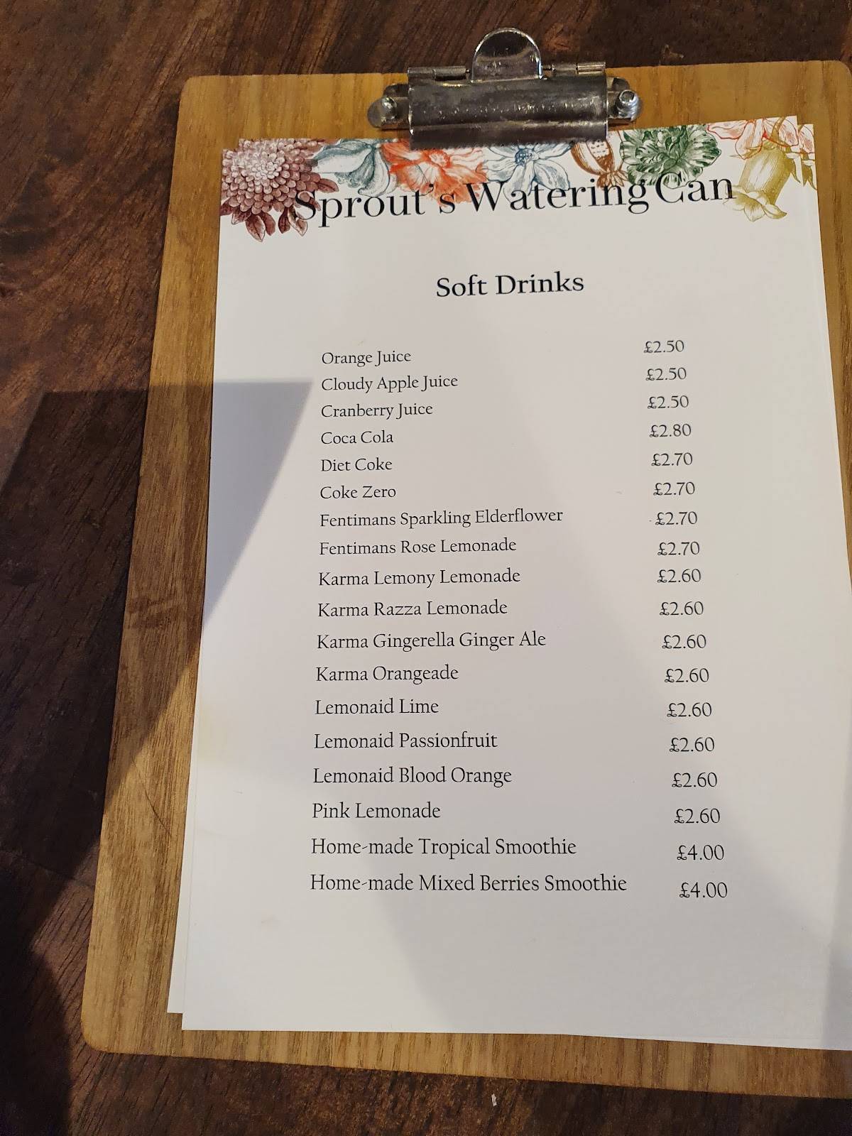 Sprout Kitchen Garden, Cafe, Main Menu - Ellesmere Port, England ...