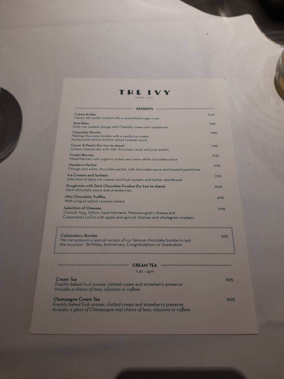 The Ivy Norwich Brasserie, Restaurant, Main Menu - Norwich, England ...