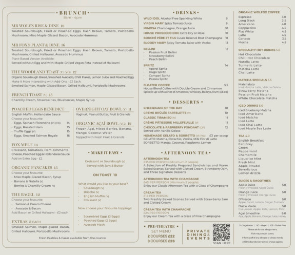 WOLFOX SAVOY London, Italian Restaurant , Menu - London - Tabler