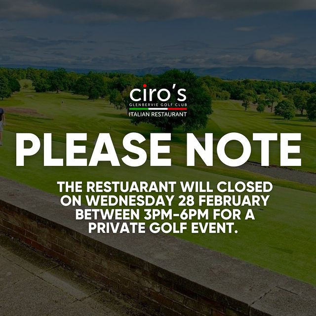 Ciro’s at Glenbervie, Restaurant, Glenbervie Golf Club Stirling Rd ...