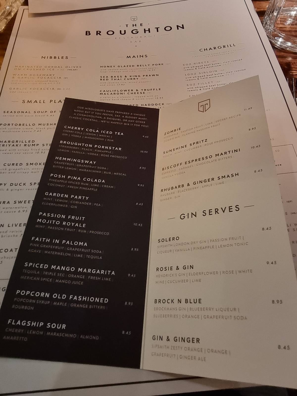 The Broughton, Restaurant, Main Menu - Balterley, England, United ...