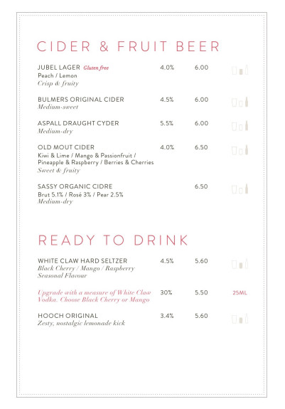 Flight Club Victoria, Sir Simon Milton Sq, Menu - London - Tabler